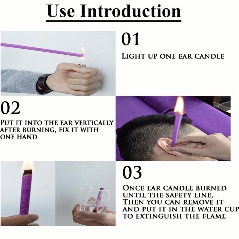 100pcs Traditional Ear Candles Ear Cleansing And Relaxation Therapy ...