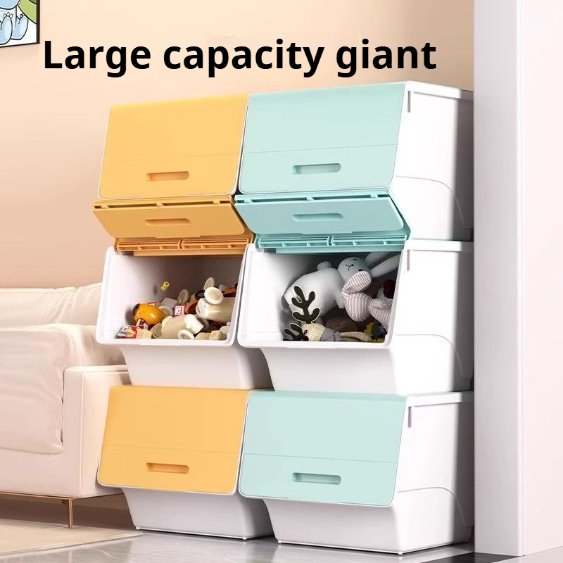 Kukaa 34L Large Capacity Flip Top Storage Box Large Capacity Stack Box ...