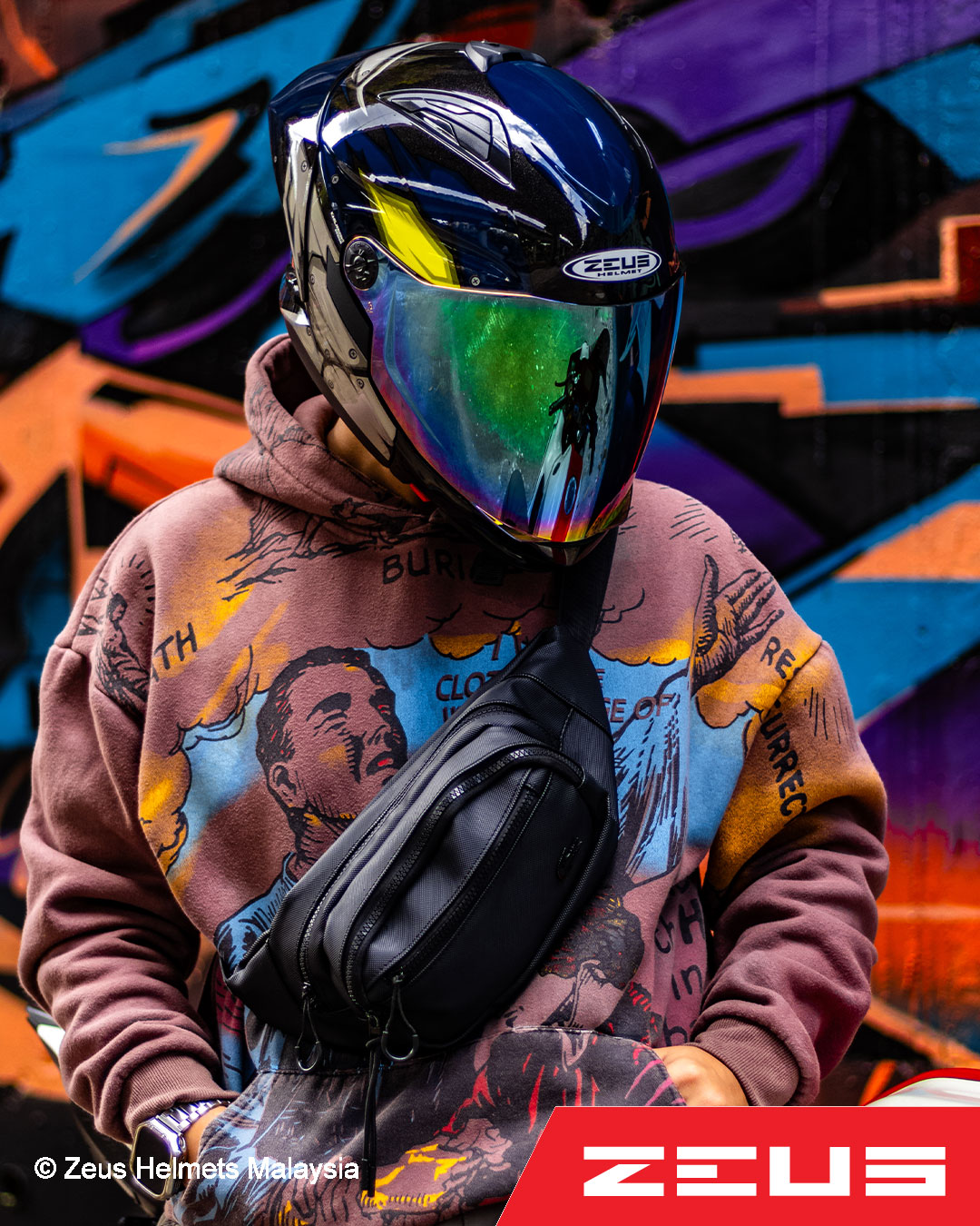 ZEUS HELMETS ZS-613 CA V2 NEW GRAPHICS COMES WITH CHIN GUARD | Shopee ...