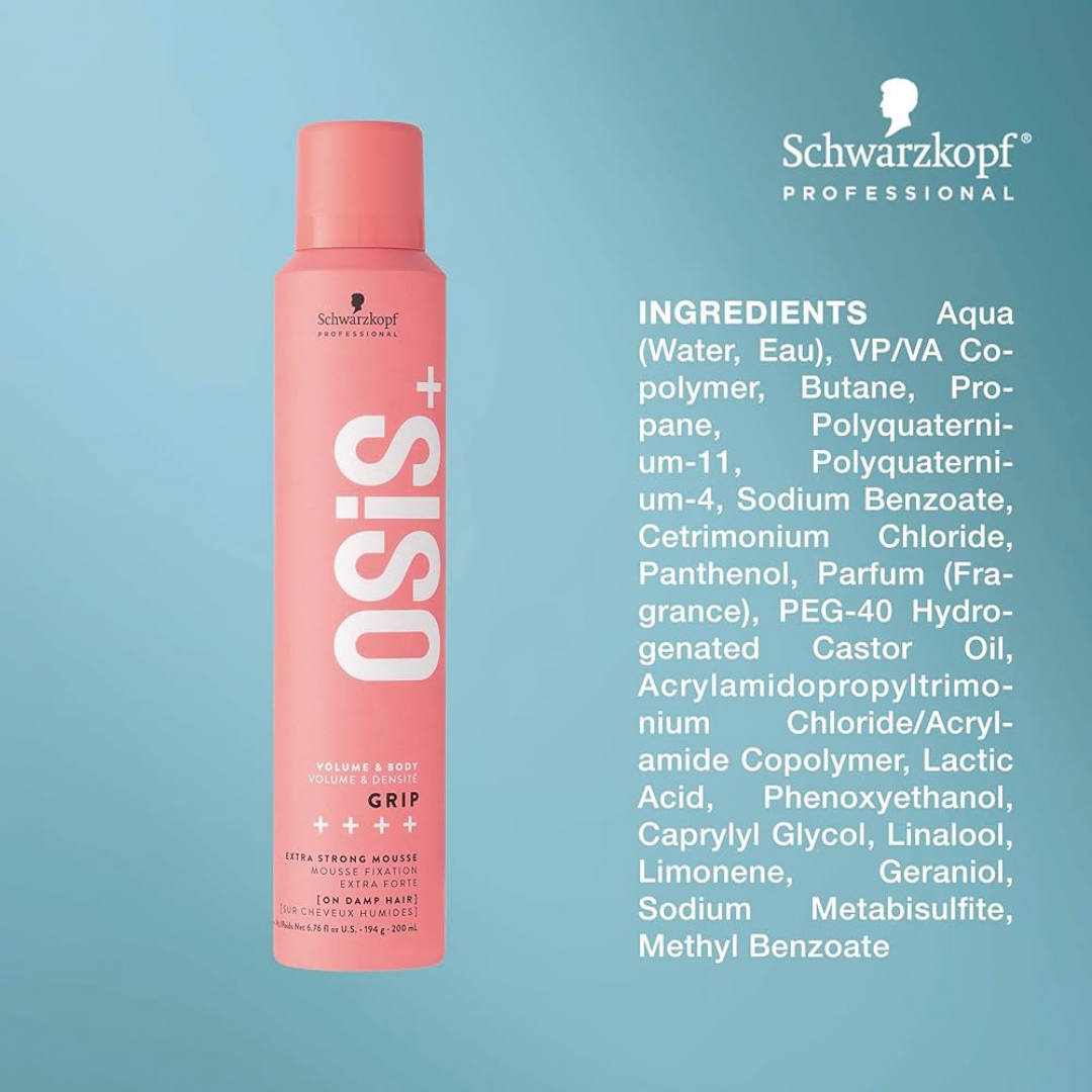[ 1/2 Bottle ] Schwarzkopf Professional OSiS Grip Extra Strong Mousse ...