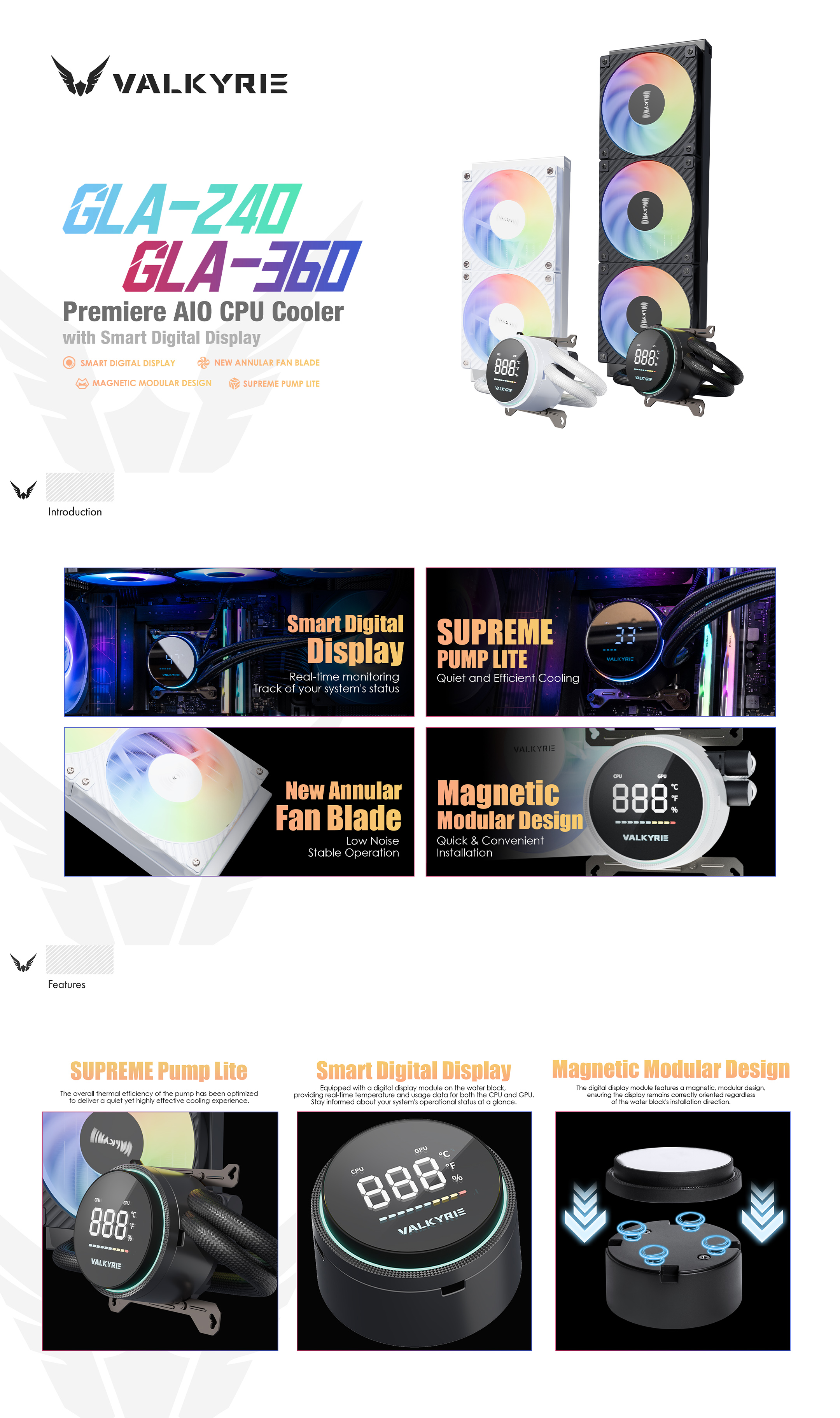 VALKYRIE GLA240 / GLA360 DIGITAL SCREEN CPU AIO COOLER | Shopee Malaysia