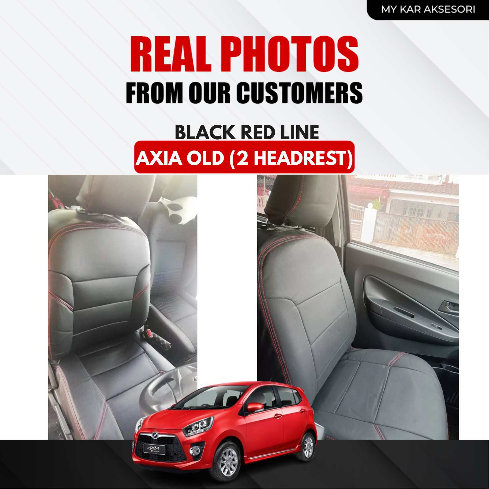 Perodua AXIA Seat Cover PVC leather Semi Leather seat cover AXIA NEW ...