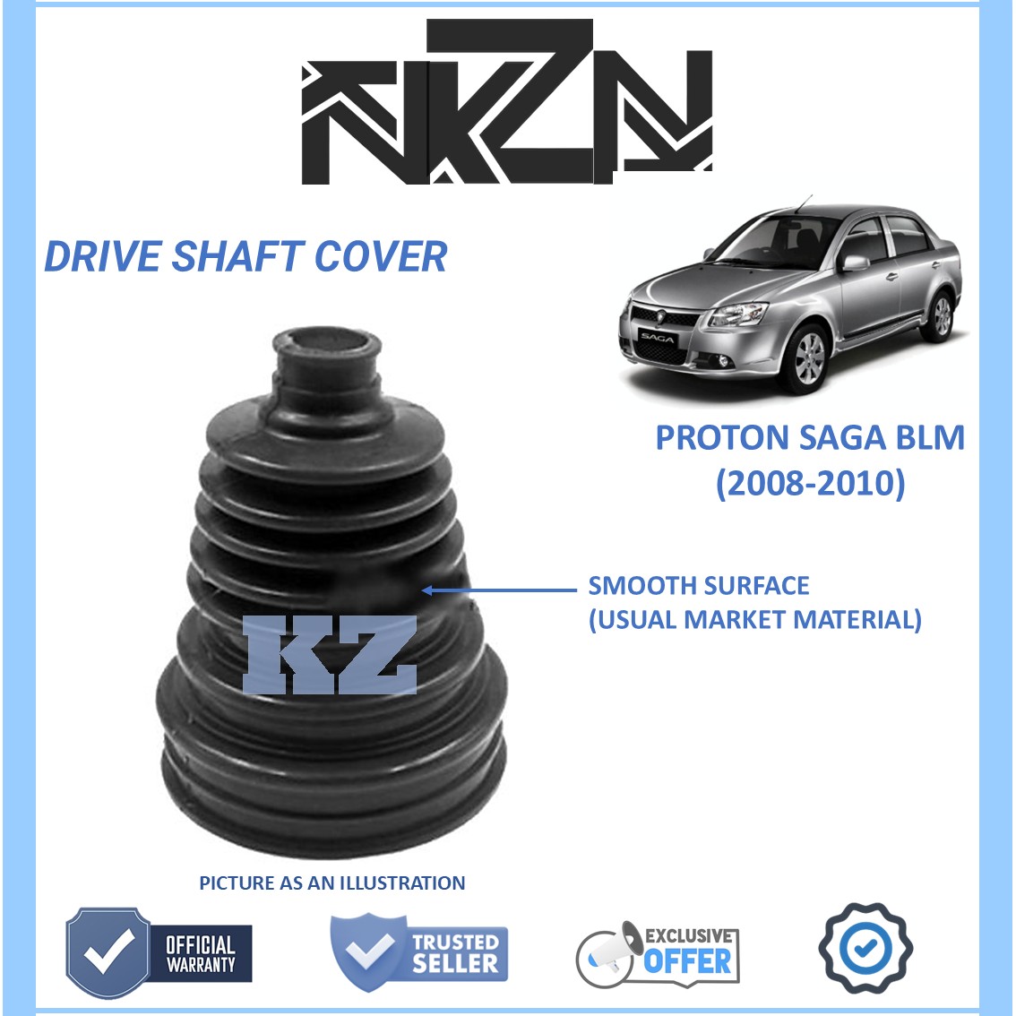 PROTON SAGA BLM FLX MANUAL 2008-2010-DRIVE SHAFT COVER WITH GERMANY ...
