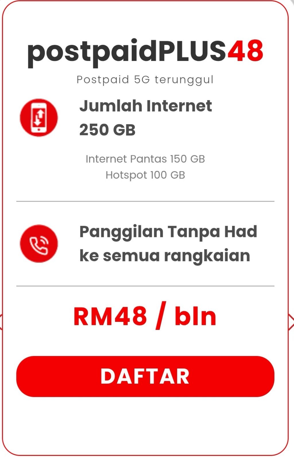 REDONE POSTPAID, Unregistered SIM CARD, Simkad Plan High Speed 4G/5G ...
