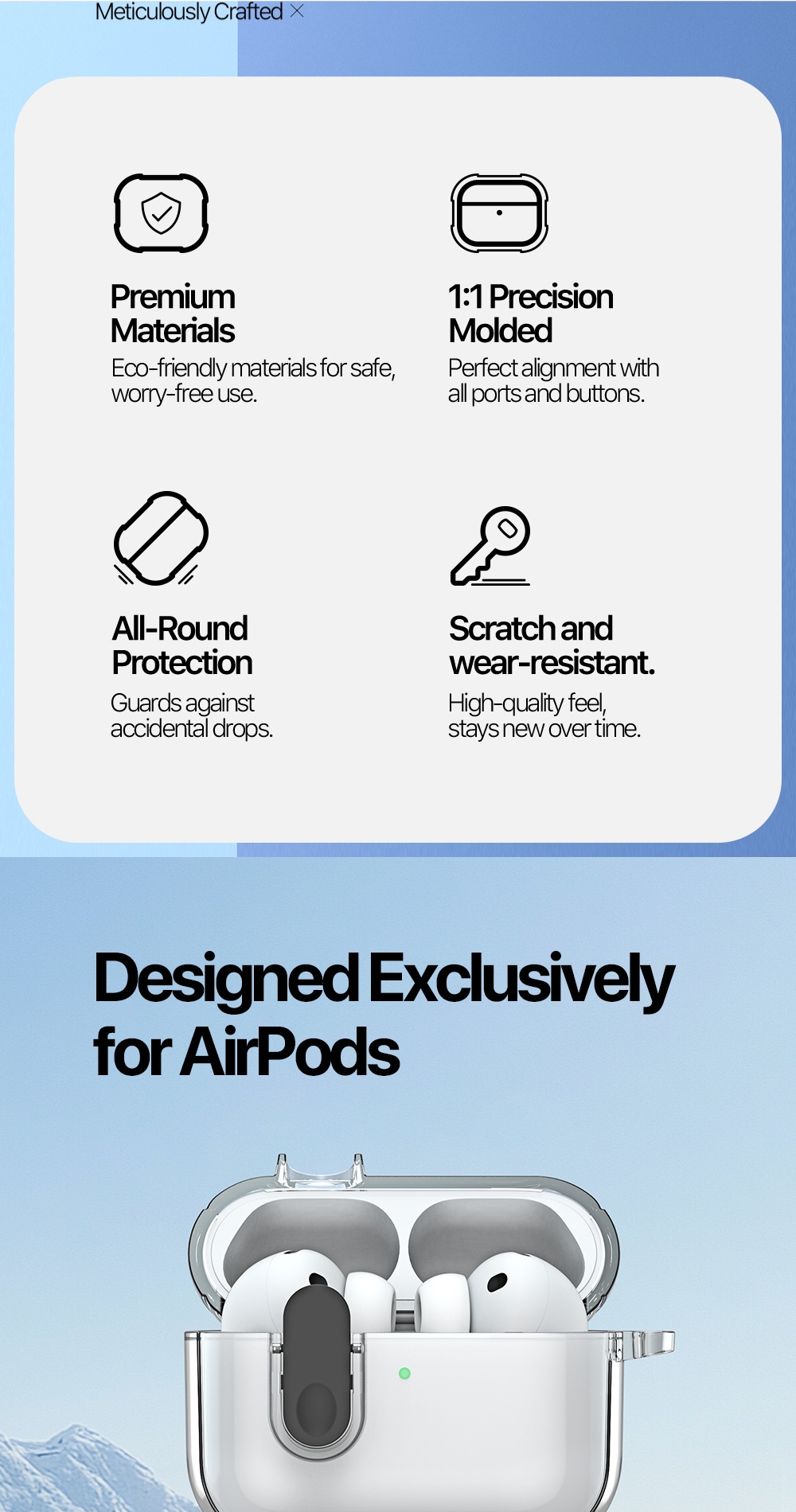 DUX PECL Series Earbuds Case for Airpods 1 2 3 4 Airpods Pro / Pro 3 2 ...