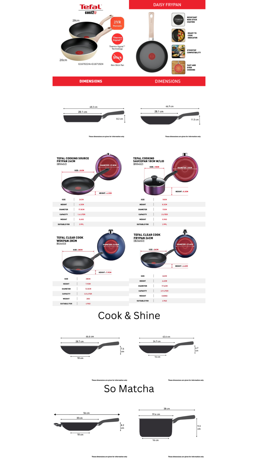 [Bundle 100% Secure] Tefal Non Stick Pot Pan Cookware Set Pots and Pans ...
