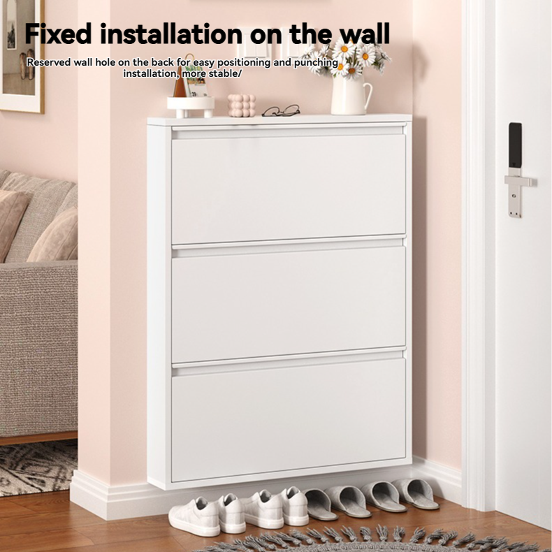 Shoes Cabinet 3/4 Doors Multi-layer Shoe Rack Metal Flip Shoe Cabinet ...