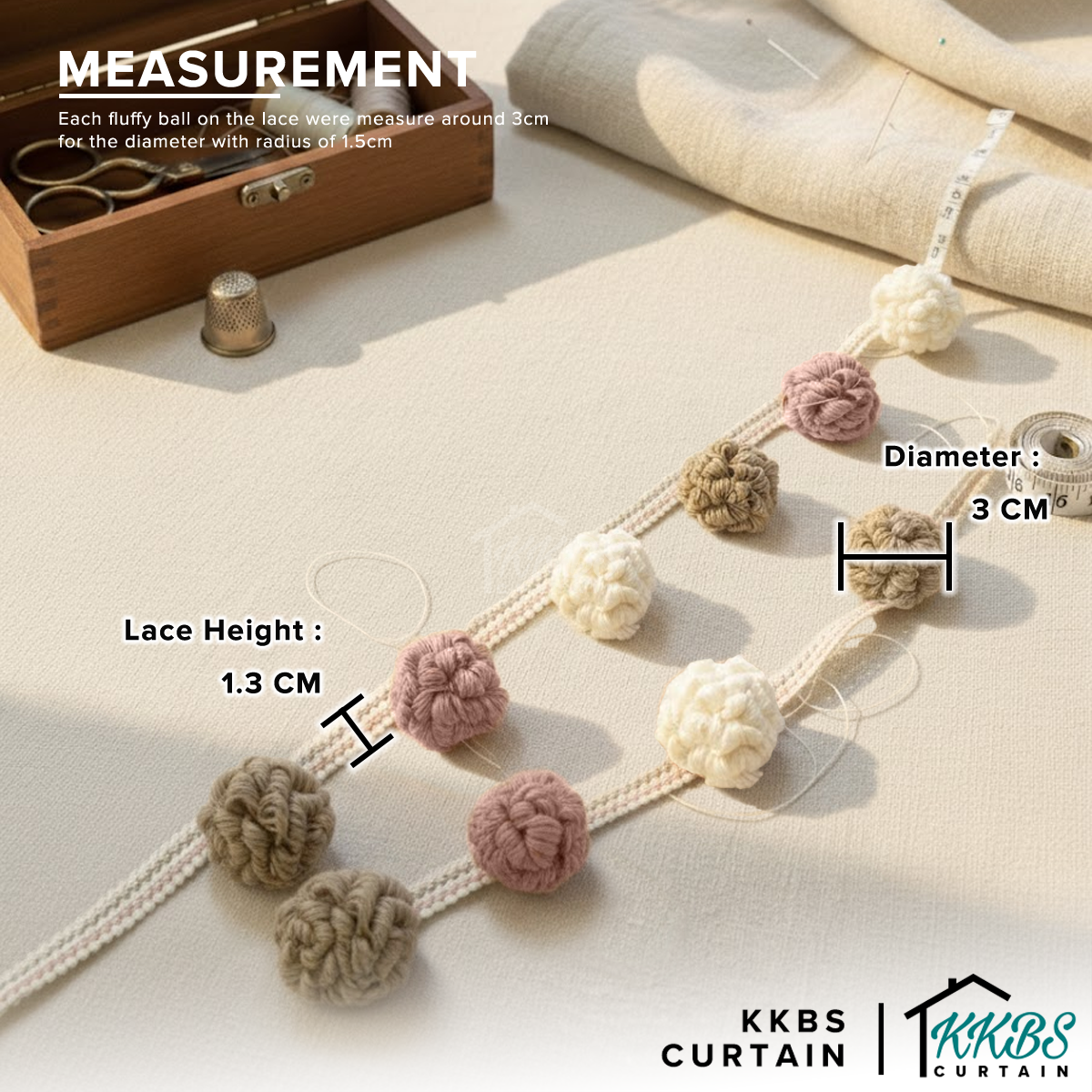 KKBS CURTAIN Frances Renda Langsir Potong Meter (Frances Curtain Laces ...