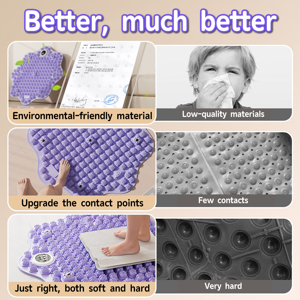 OYHYO Smart Timing Foot Massage Mat TPR Anti Slip Meridian Dredging ...