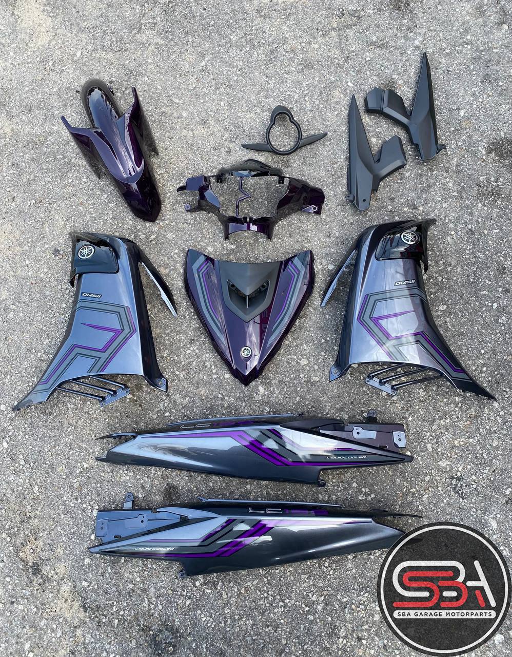 YAMAHA LC LC135 V6 V7 PURPLE GREY MATELIC PATTERN LINE 2022 - COVERSET ...