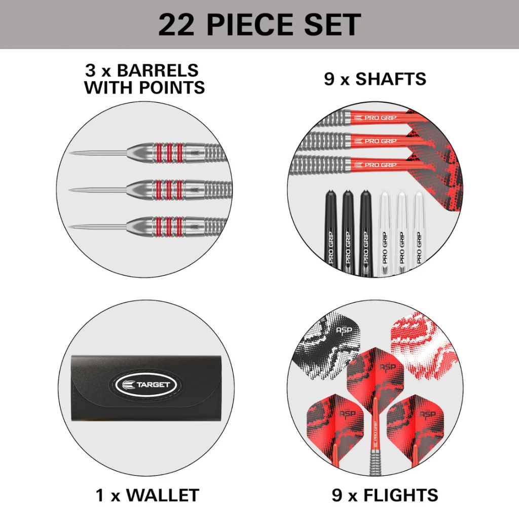 TARGET STEEL TIP DARTS - 22G TEAM PRO ASP NATHAN ASPINALL BRASS STEEL ...