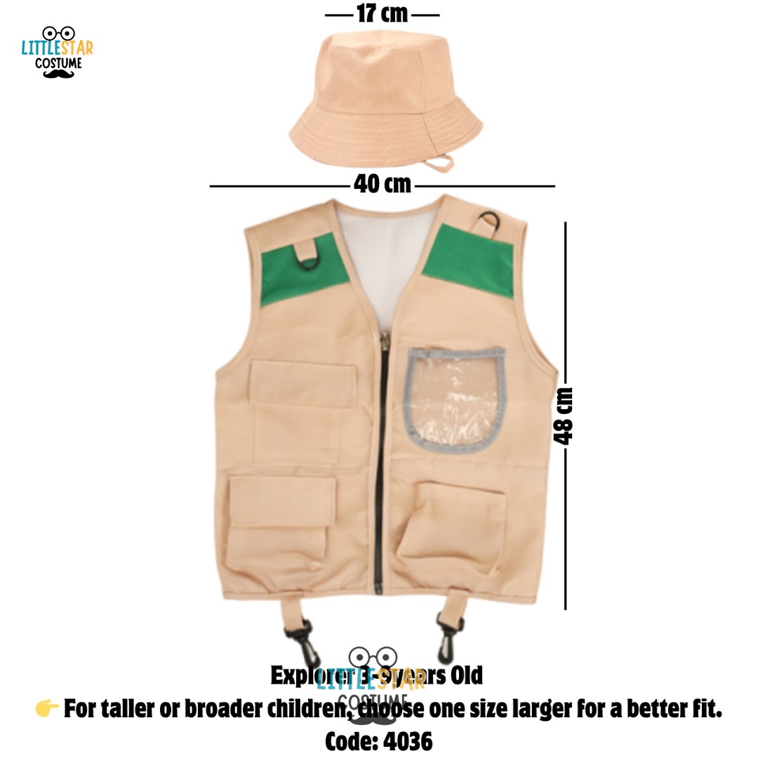 Explorer Vest and Hat Set for Kids – Outdoor Adventure & Hunting ...