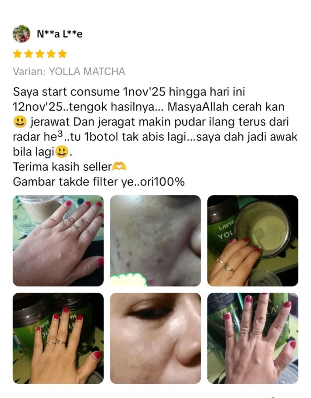 LAVVA YOLLA + MATCHA 50X KESAN CERAH & CERAH DENGAN PREBIOTIK ...
