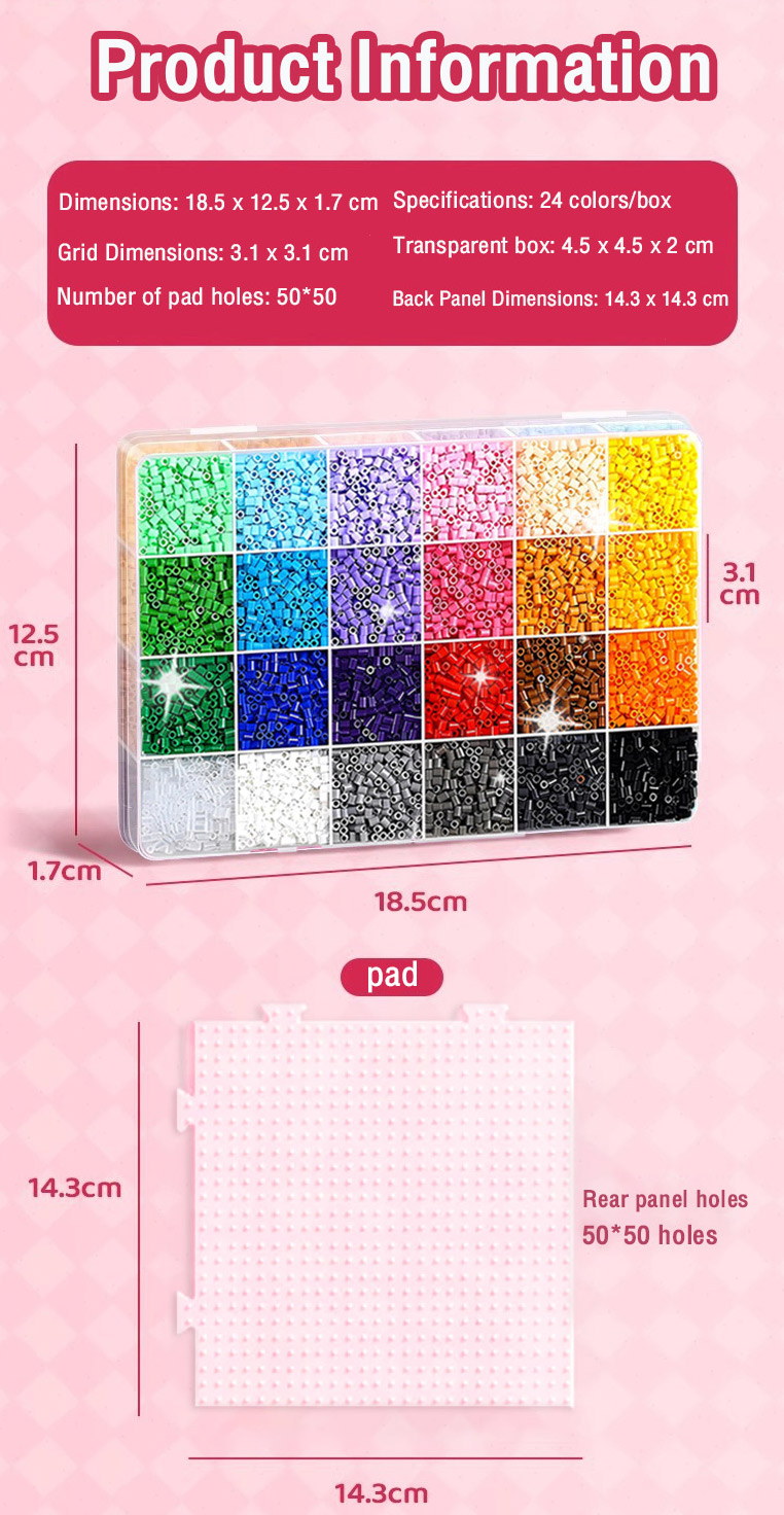 MARD 24 colors Perler bead set craft DIY kit Fuse Beads 2.6mm Toys ...