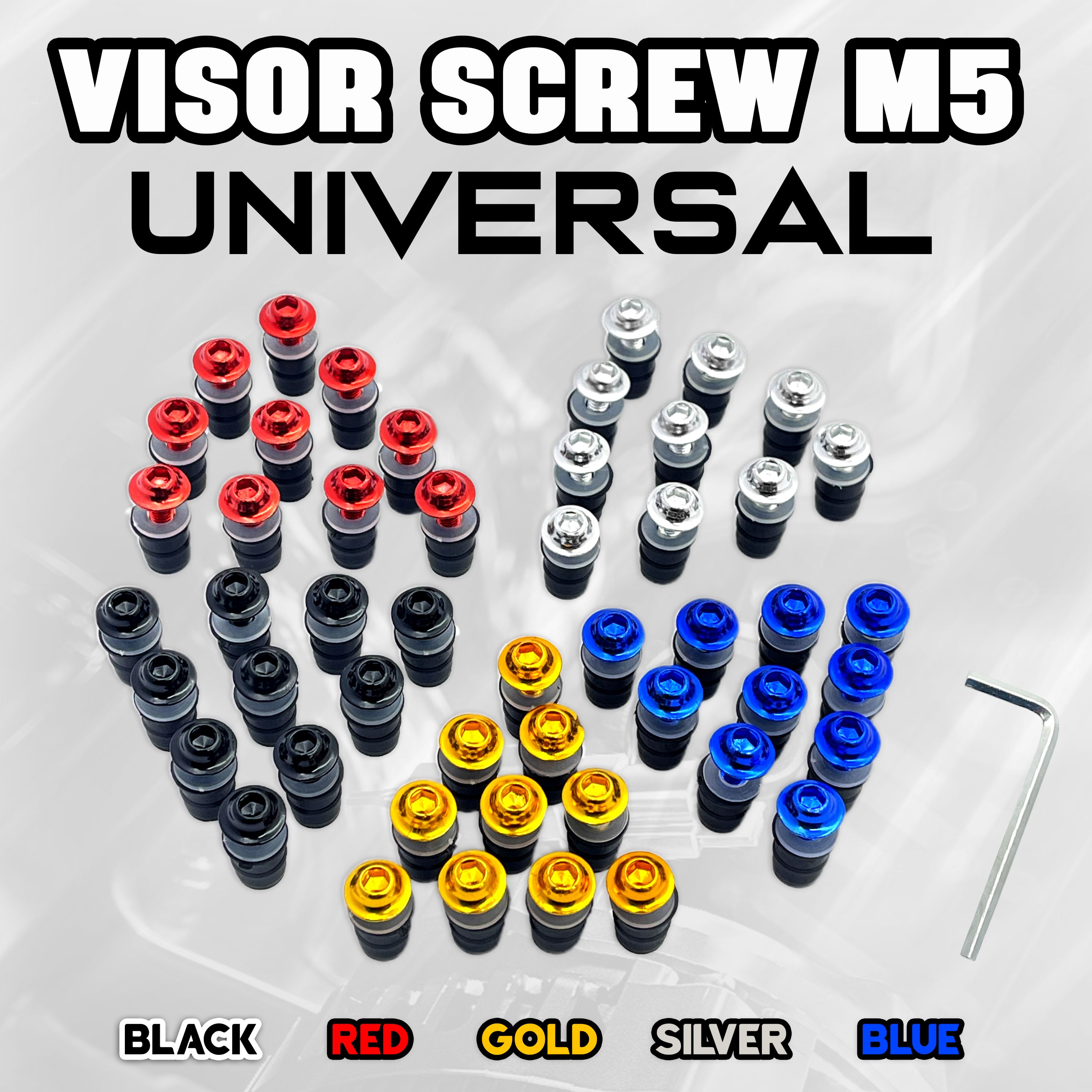 10PCS M5 MOTOR VISOR SCREW ALLOY FAIRING WINDSCREEN CAP SKRU UNIVERSAL ...