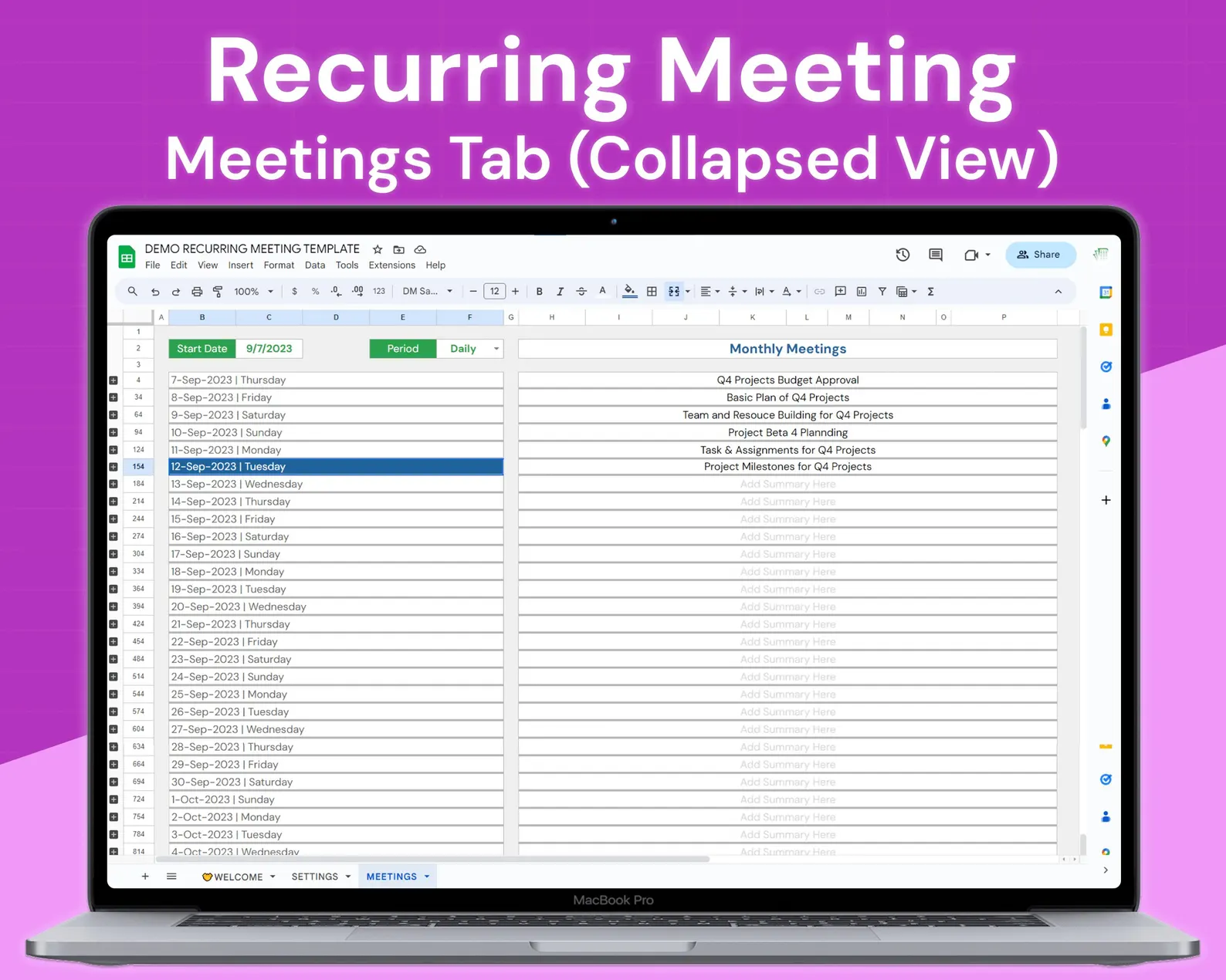 Recurring Meeting Template Minutes Agenda & Action Item List Tracker ...