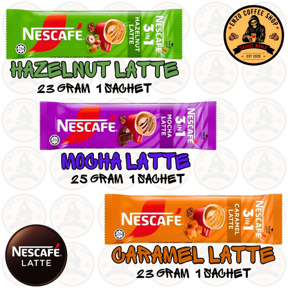 NESCAFE LATTE 3 IN 1 - MOCHA LATTE INSTANT PREMIX COFFEE DRINK / TRIPLE ...