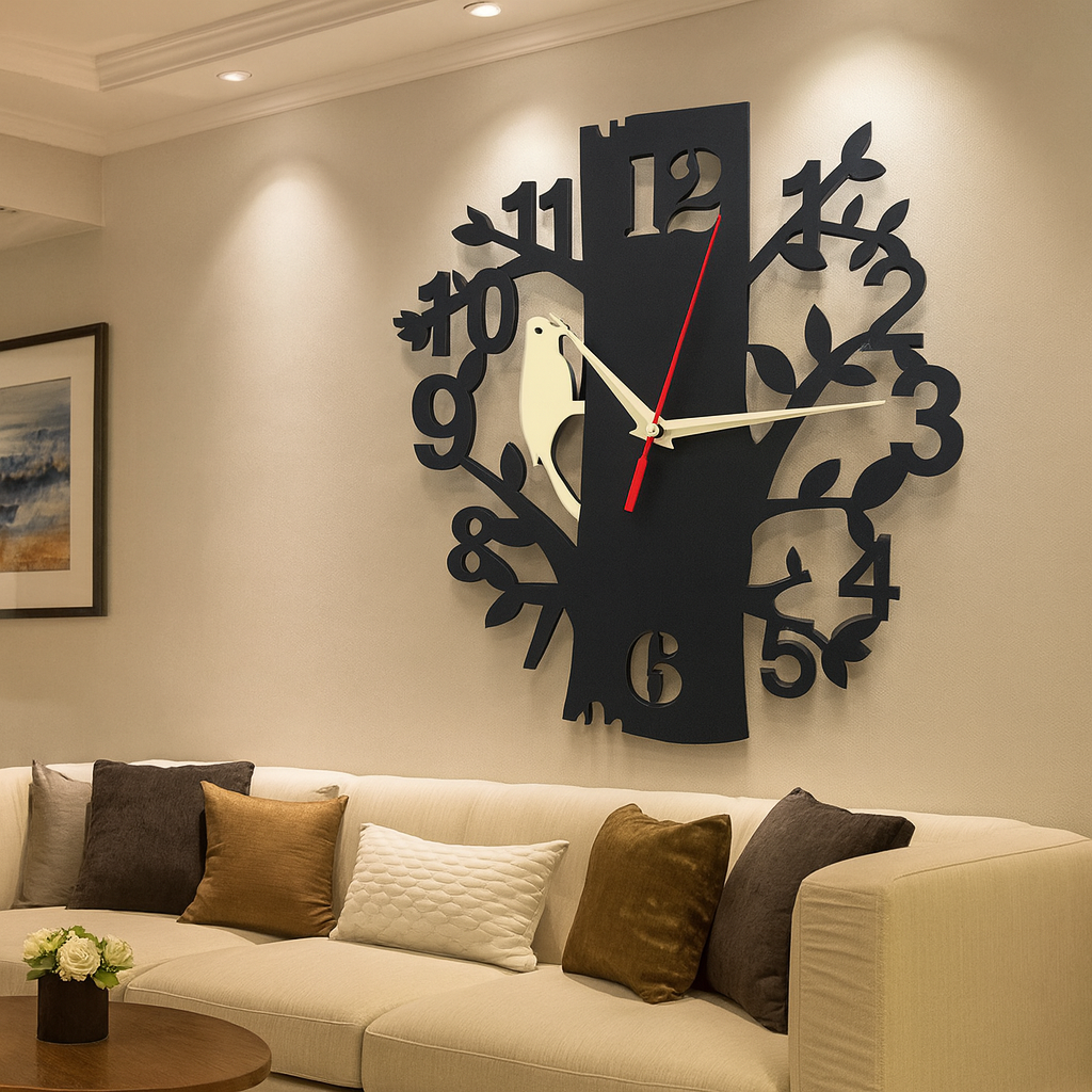 Jam Dinding Burung Emas Wall Clock Style Wooden Clock JAM DECOR ...