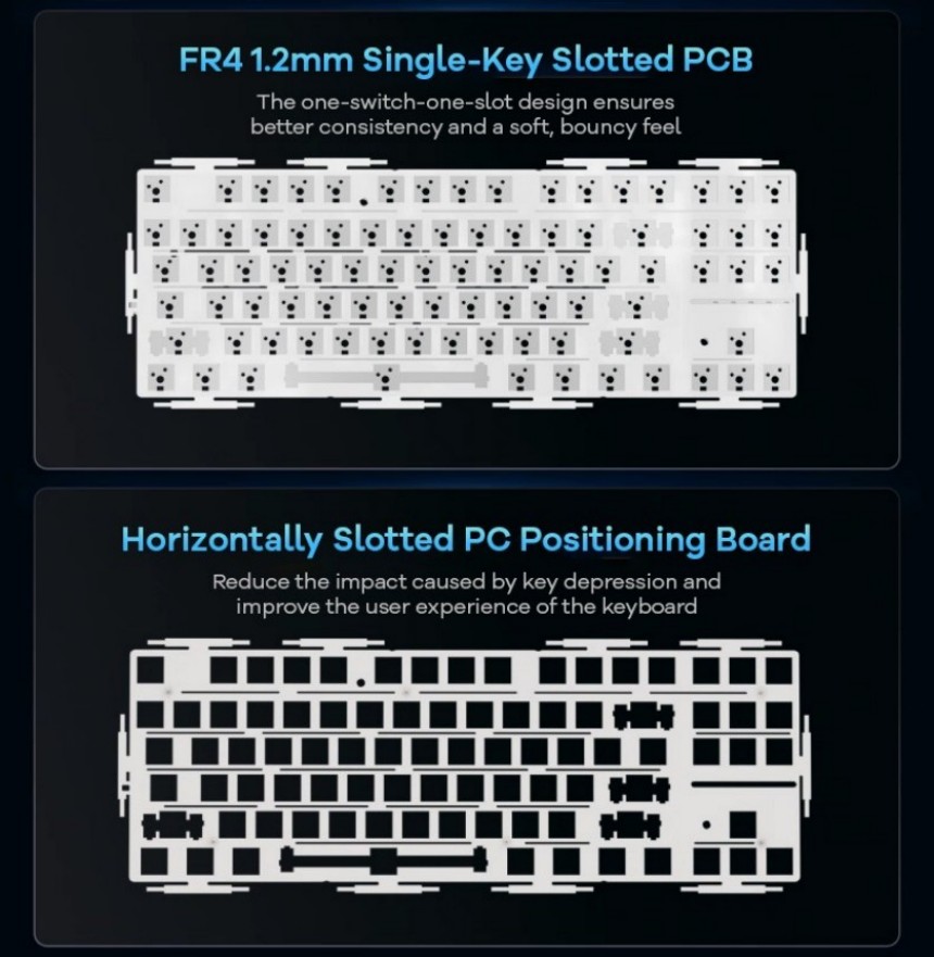 Eweadn X87 Max Customized Mechanical Keyboard Tri-Mode Connection ...
