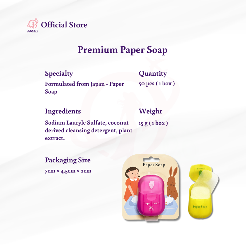 JOURNY Paper Soap Travel Hand Wash Disposable Sheet Pocket Portable ...
