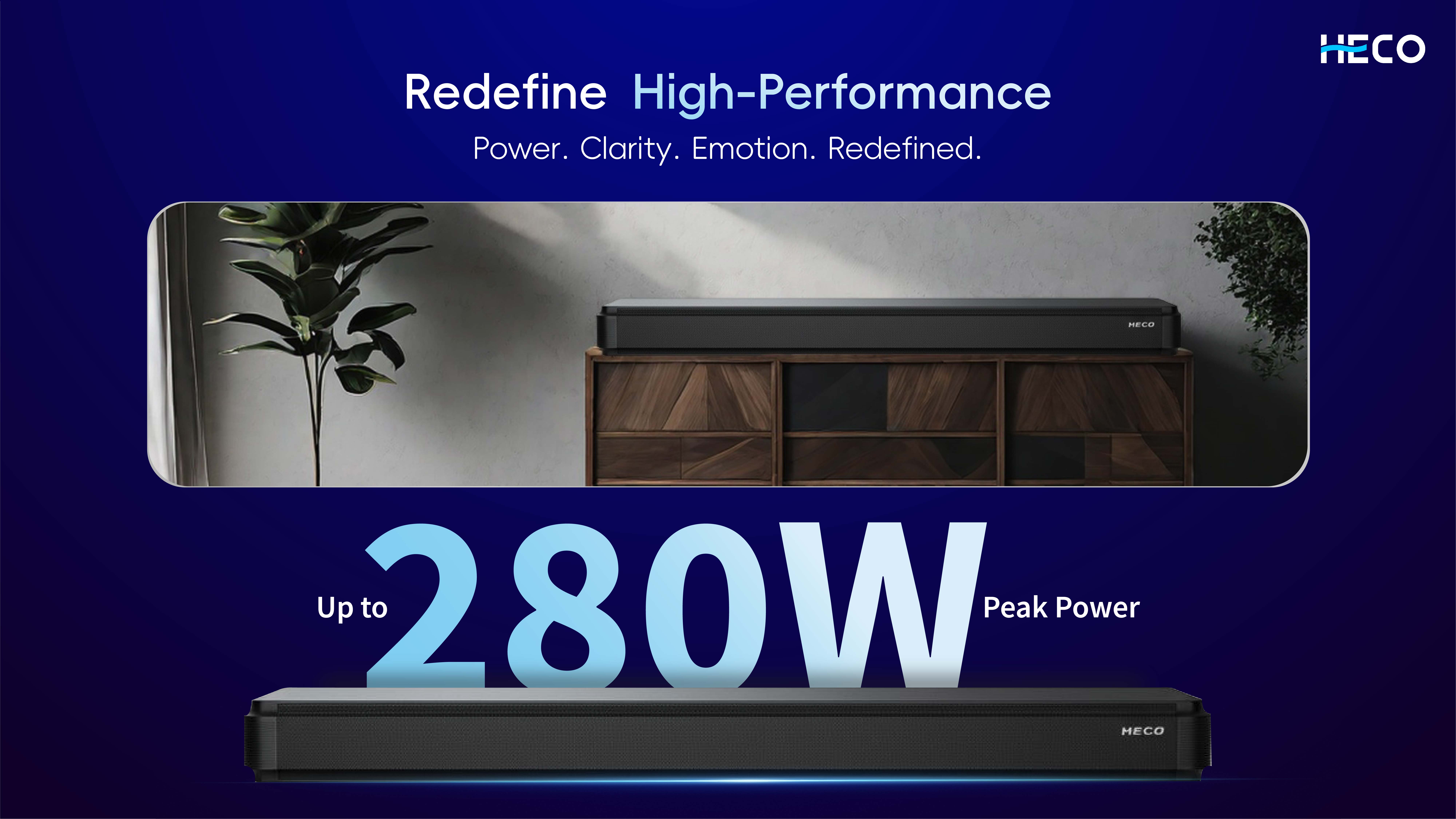 Heco Soundbar Pulse 2.2 Channel Soundbar | 280W Peak Power | Bluetooth ...