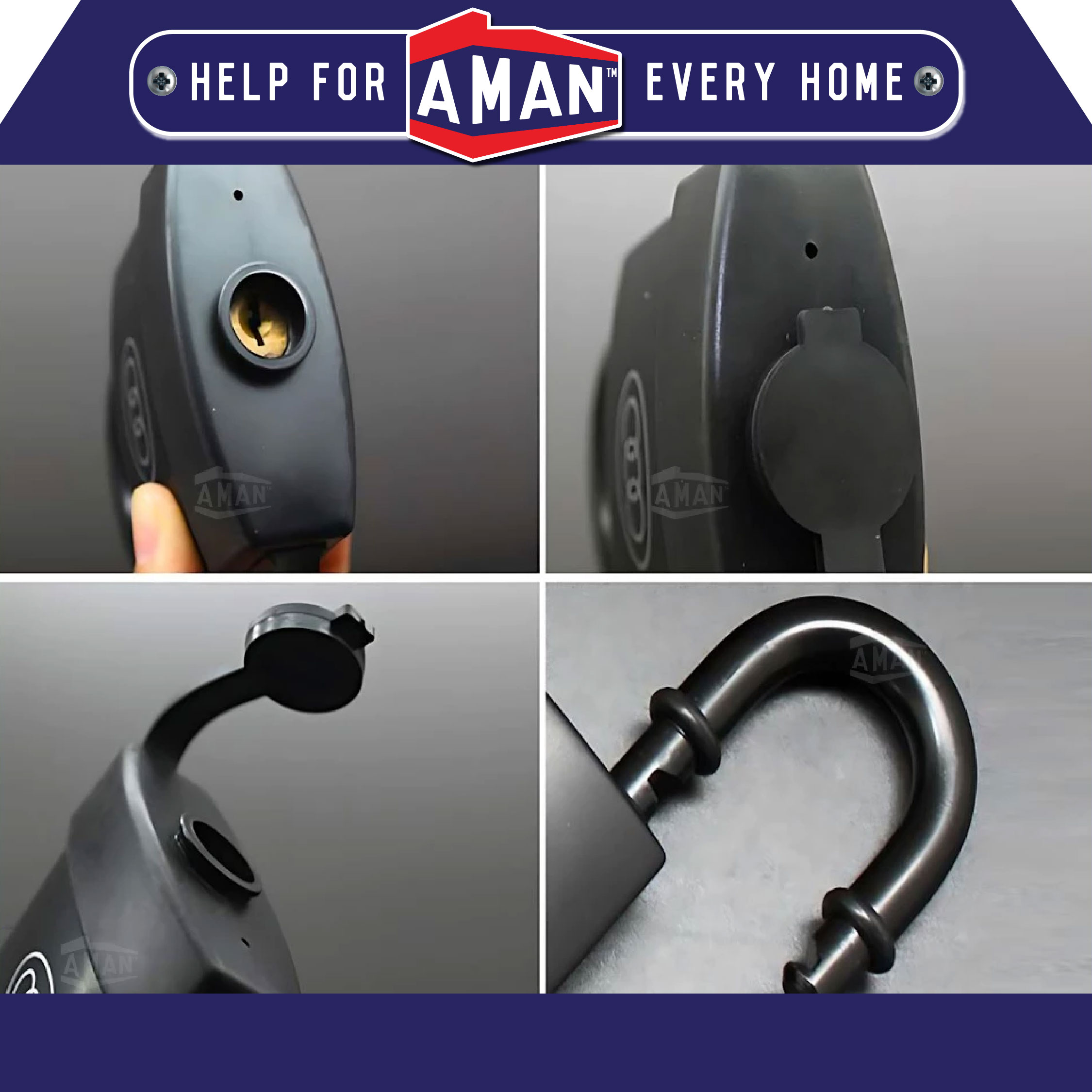 TRI-CIRCLE Heavy Duty Weatherproof Padlock Weather Resistant Padlock ...