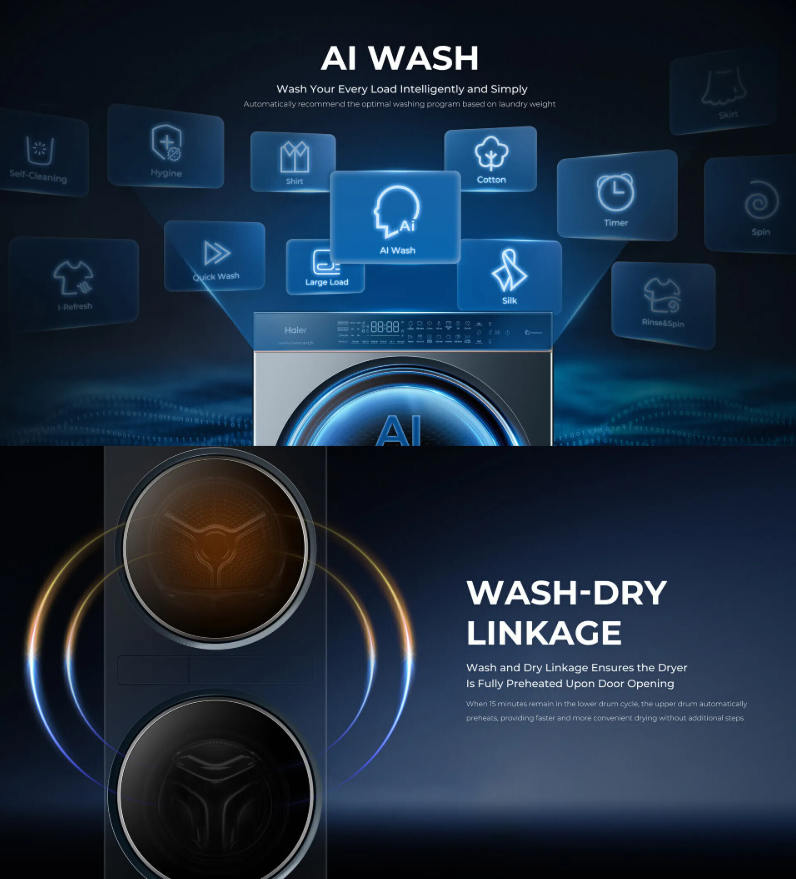 [FREE INSTALL] Haier 14/13KG Wash Tower DM Inverter Front Load Washing ...
