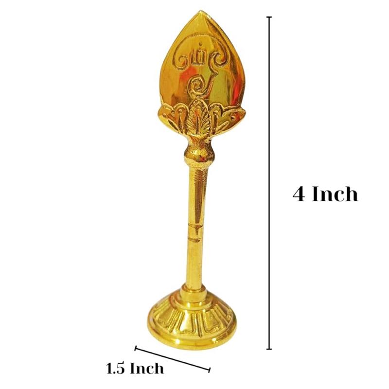 Brass Vel with Stand - Pure Metal Religious Artifact for Home & Temple ...