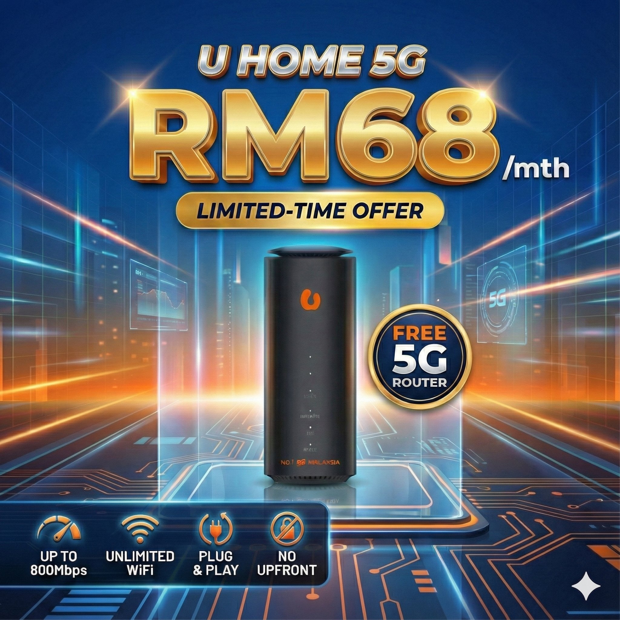 Umobile U Home 5G (SIM+5G ROUTER) RM68/MONTH | Shopee Malaysia