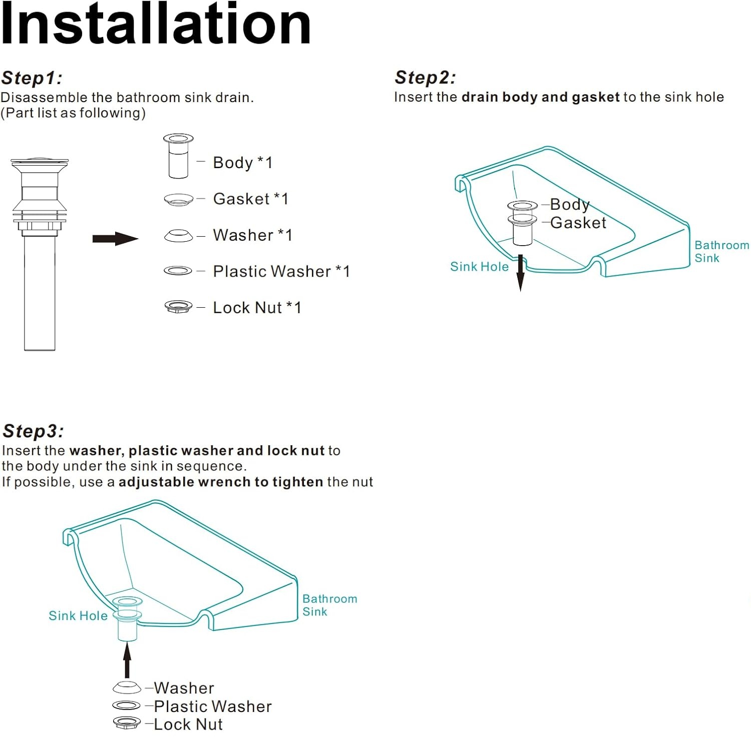 VIP Pop Up Waste. SUS304 Pop Up Waste with Brass Nut. Pop Up Basin ...