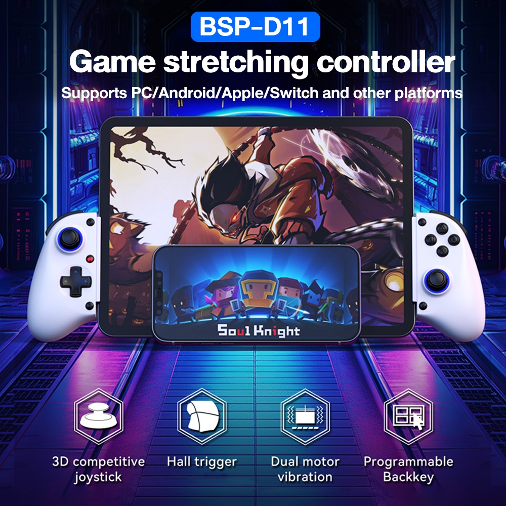 D11 Wireless Mobile Gamepad Controller Stretchable HALL Effect Type C For iPhne Android ...