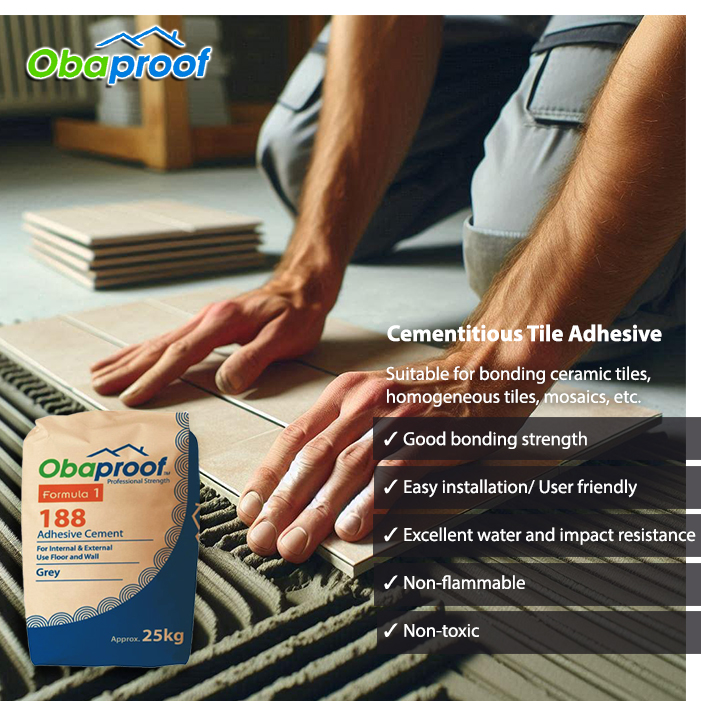 OBAPROOF F1-188 CEMENTITIOUS TILE ADHESIVE FOR BONDING CERAMIC TILES ...