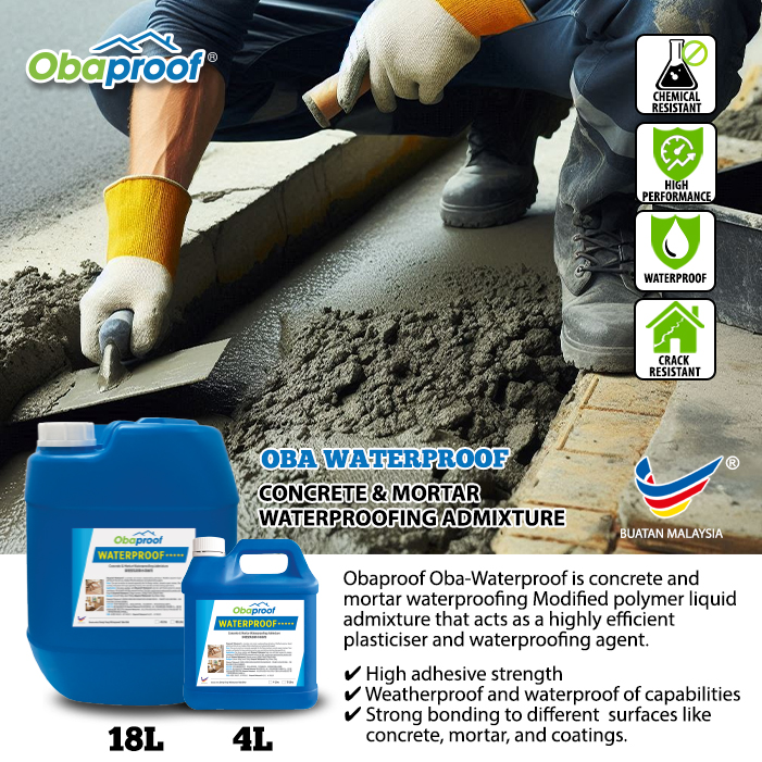 OBAPROOF OBA WATERPROOF CONCRETE & MORTAR WATERPROOFING ADMIXTURE CEMENT WATERPROOF CAMPURAN ...