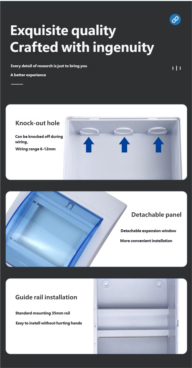 Waterproof plastic distribution box (surface or recessed), ABS plastic ...