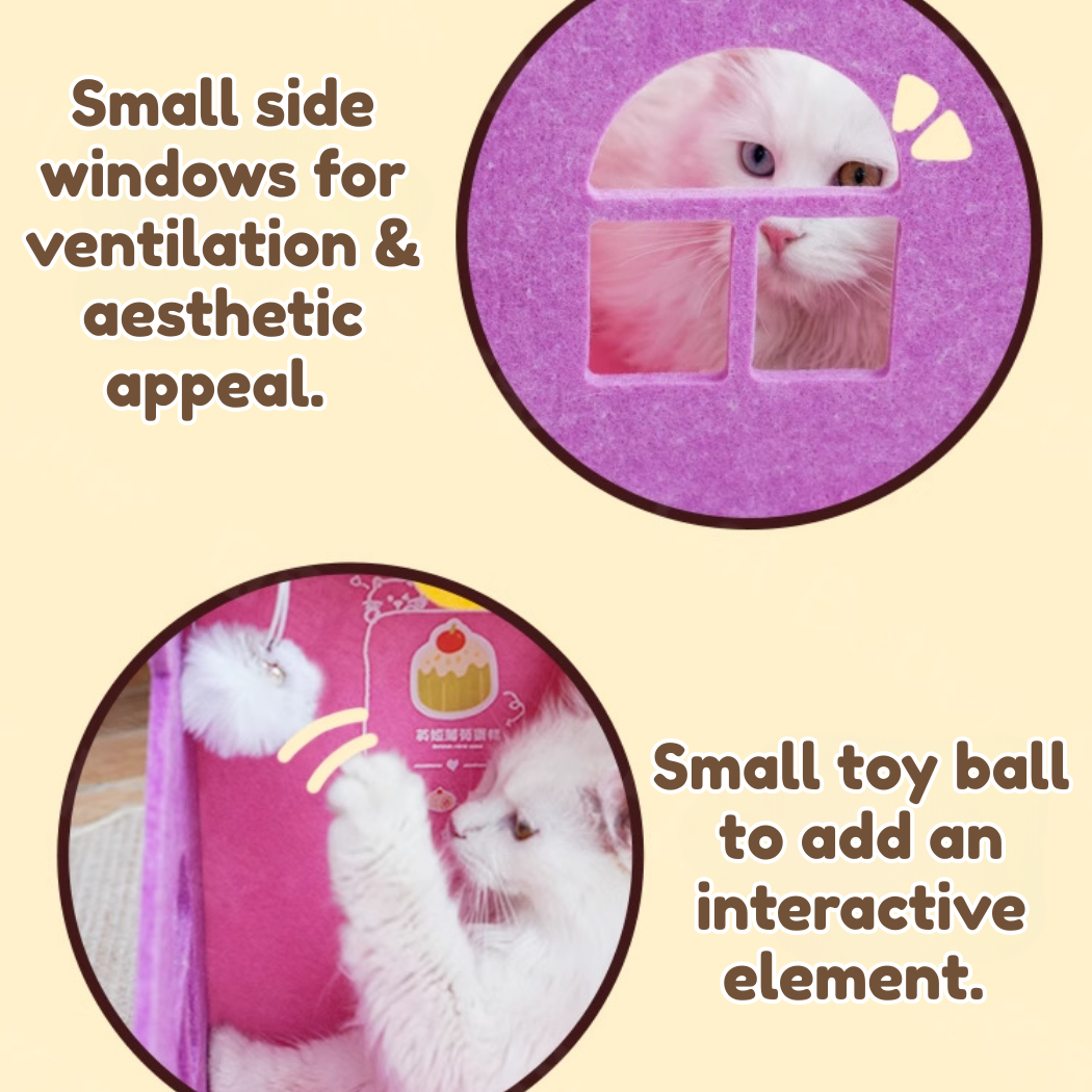 GUN PET Pet Felt House Foldable Bed Scratching Dog Cat Katil Tempat ...