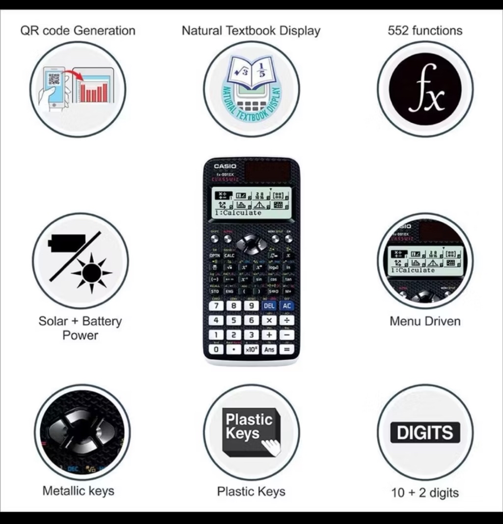 Casio Fx-570Ex Classwiz Scientific Calculator with College ang official ...