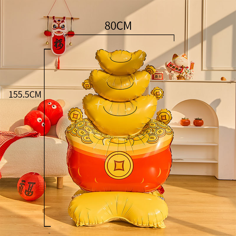2026 CNY 新年气球 New Year Balloon Standing Snake Year God of Wealth ...