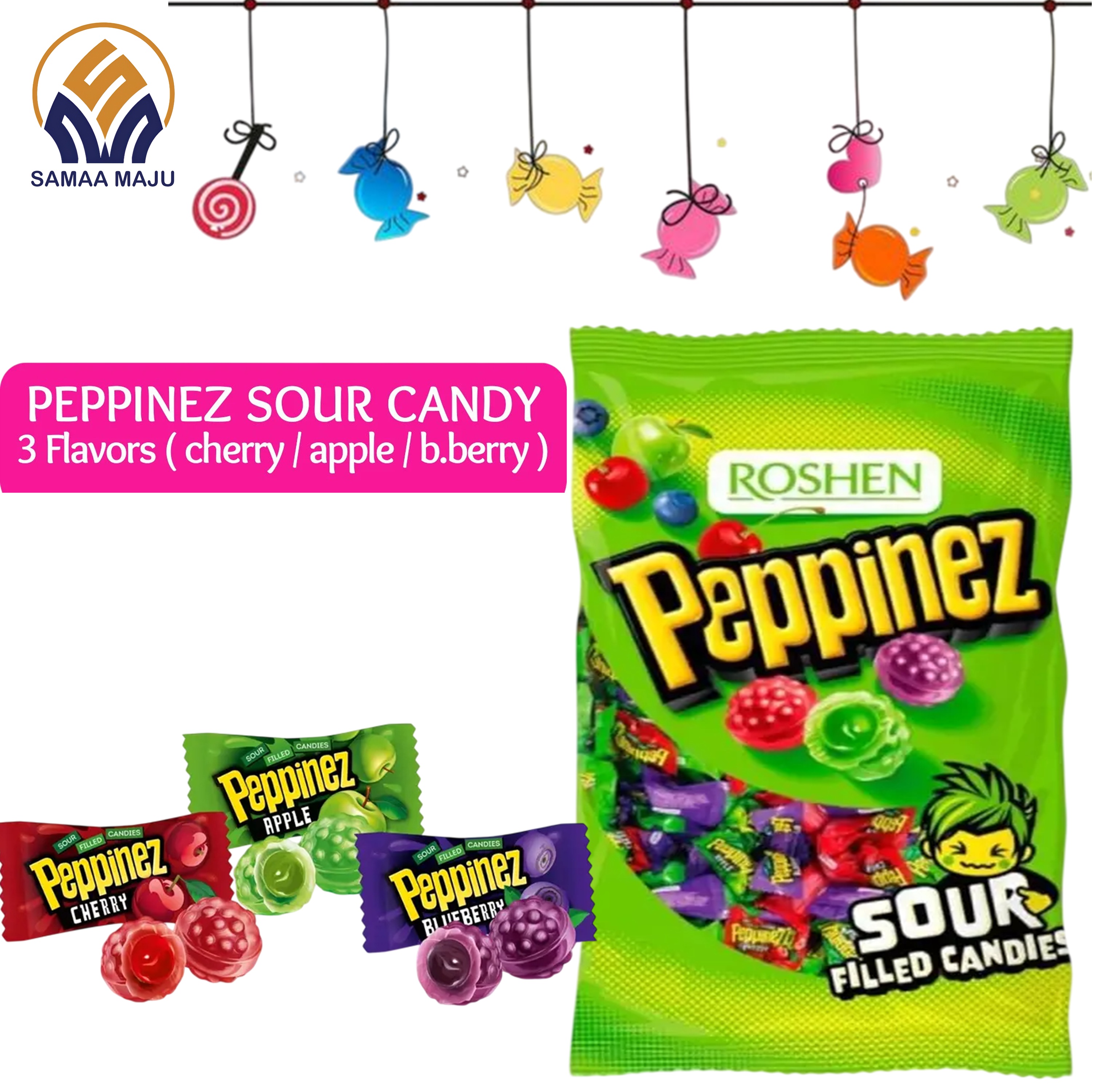 ROSHEN PEPPINEZZ SOUR CANDAY 900g&400G&200G CANDY gummy Gula Masam ...