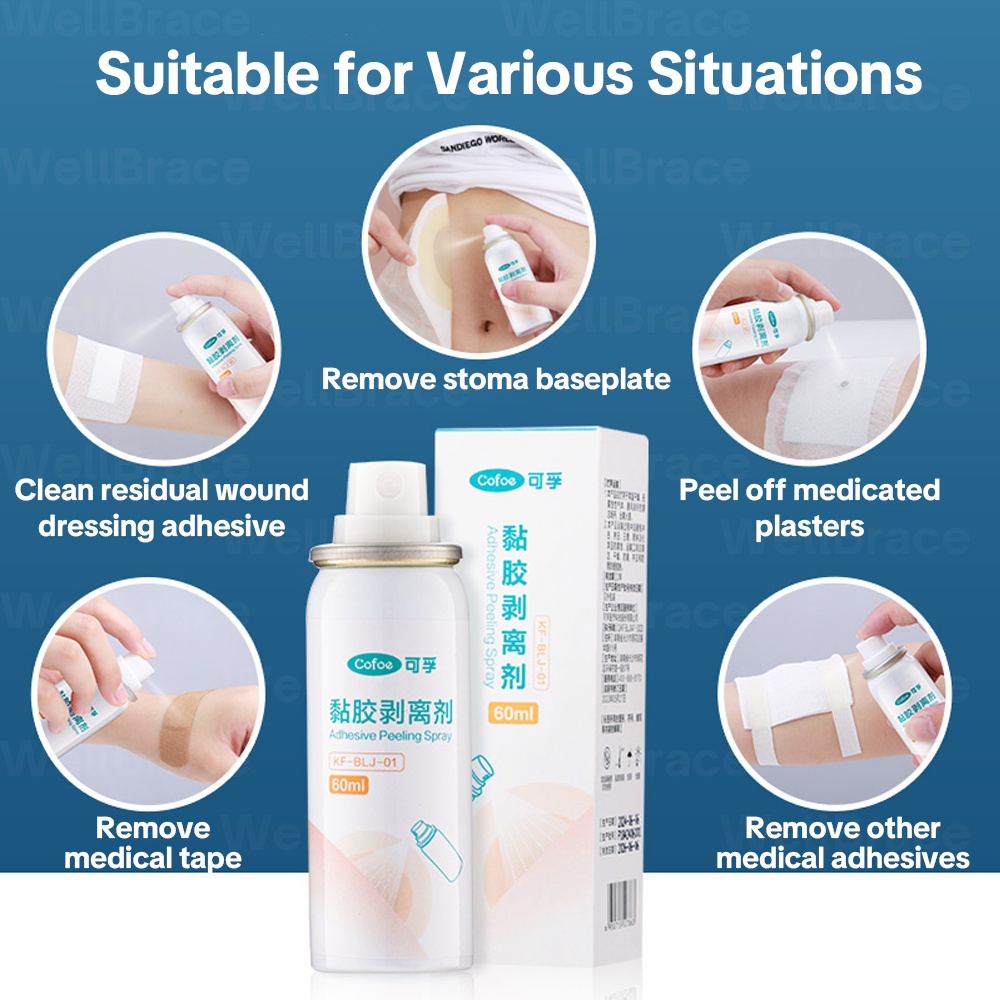 Cofoe 60ml Adhesive Removal Spray Stoma Care Alcohol-free Skin-friendly ...