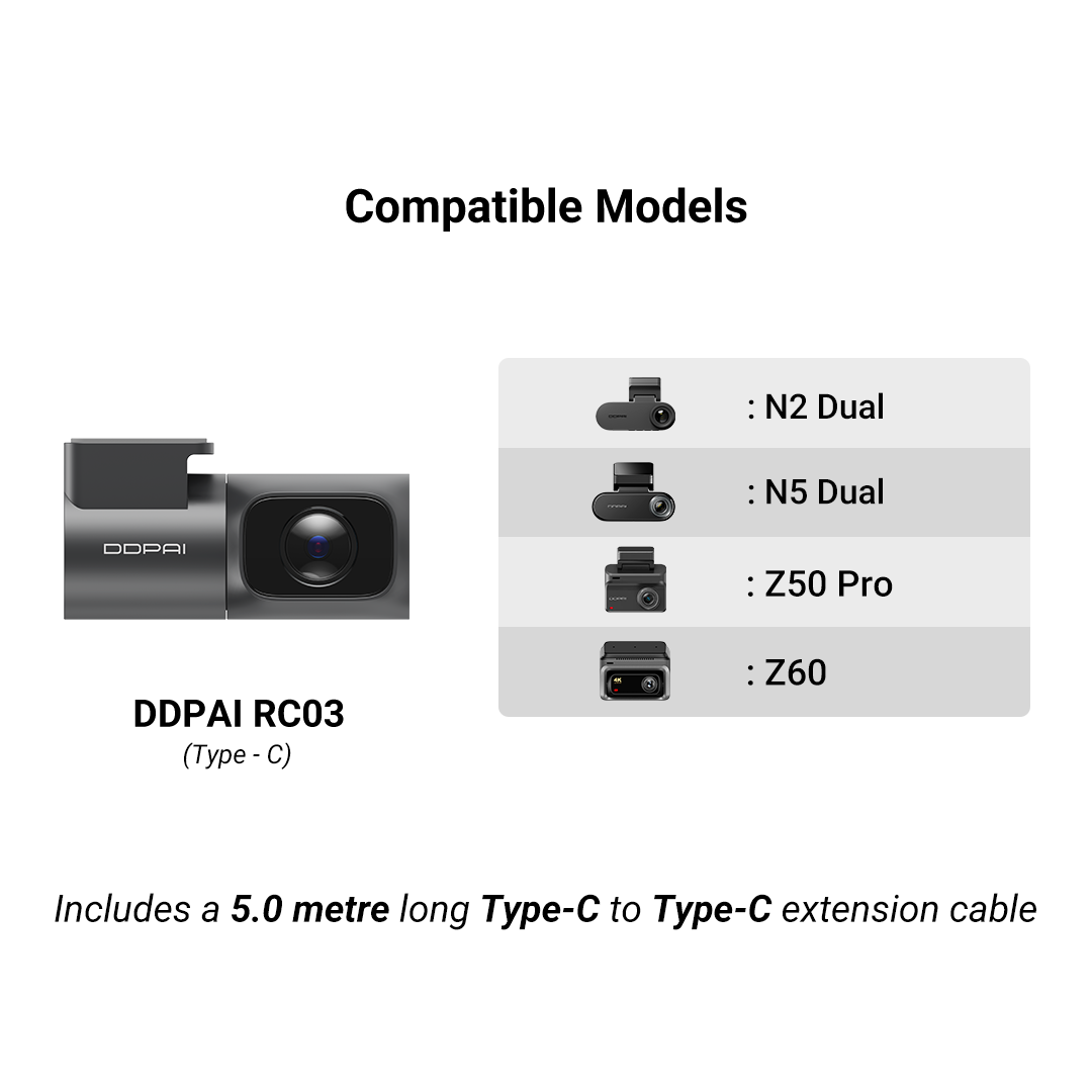 DDPAI Rear Camera RC1/RC3 with Extension Cable included [1080P FHD ...