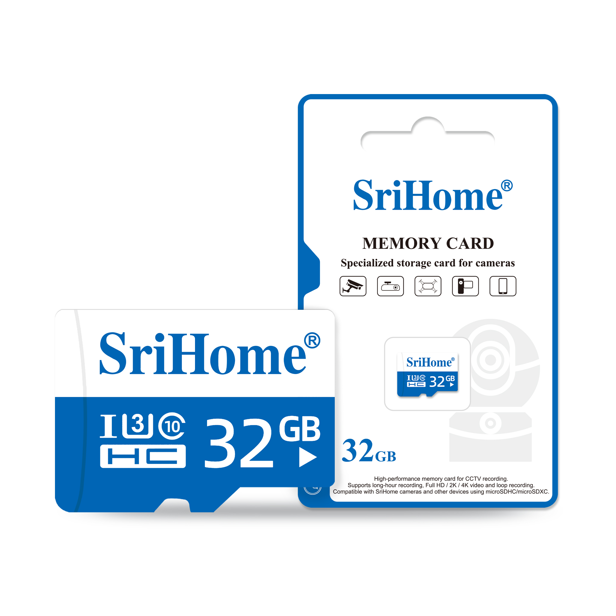 SriHome 32GB High Endurance CCTV Memory Card microSDXC U3 Class 10 ...