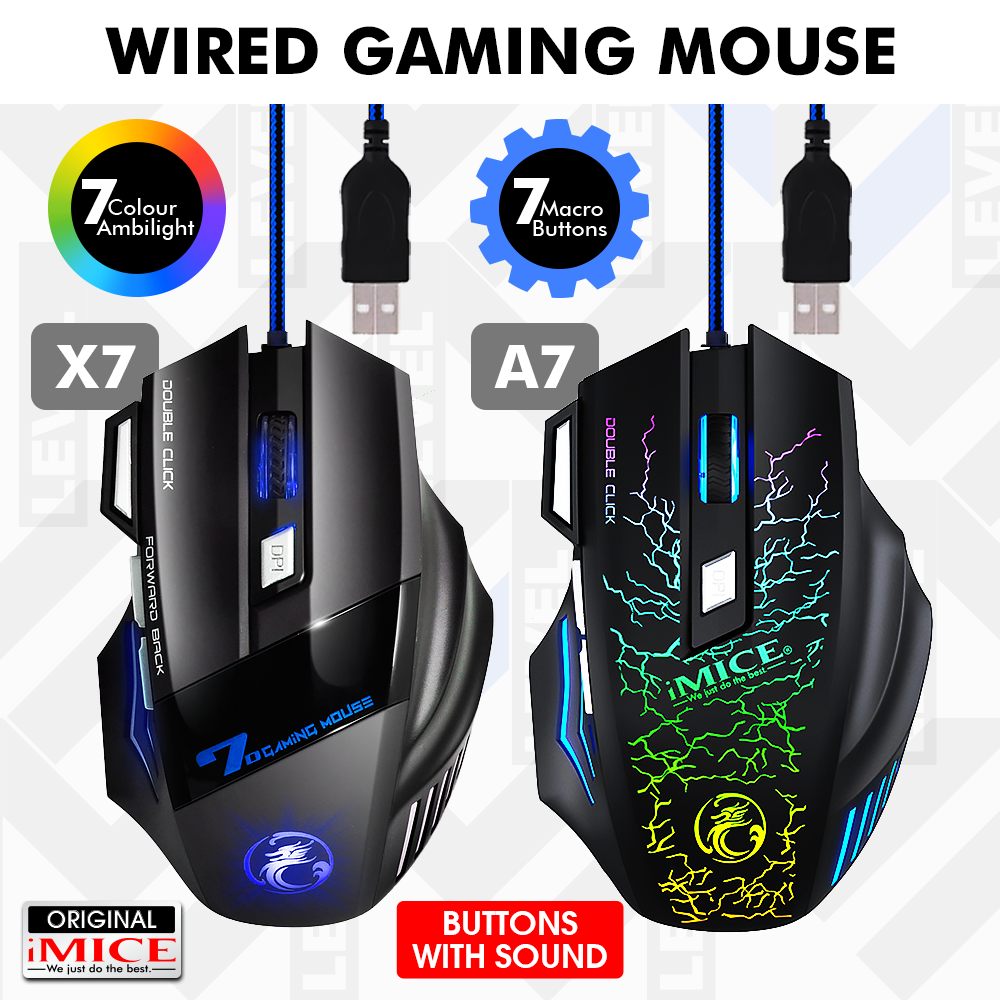Mouse wireless wired mouse gaming DUAL MODE 7 buttons Rechargeable Wi ...