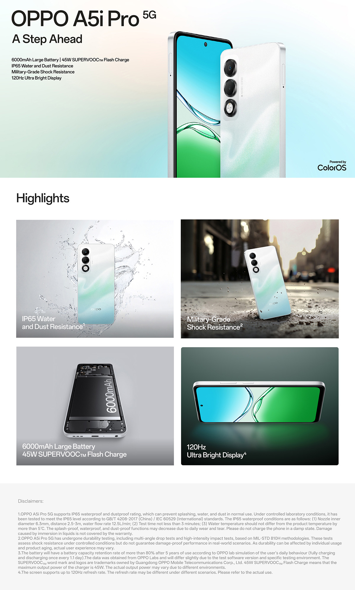 OPPO A5i Pro 5G | 8GB RAM + 256GB ROM | 6000mAh Large Battery ...