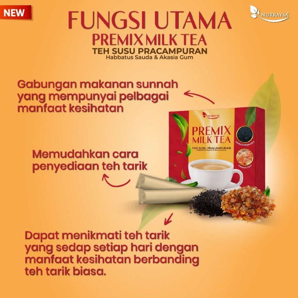 NURRAYSA Premix Milk Tea Teh Susu Pracampuran Habbatus Sauda & Akasia ...