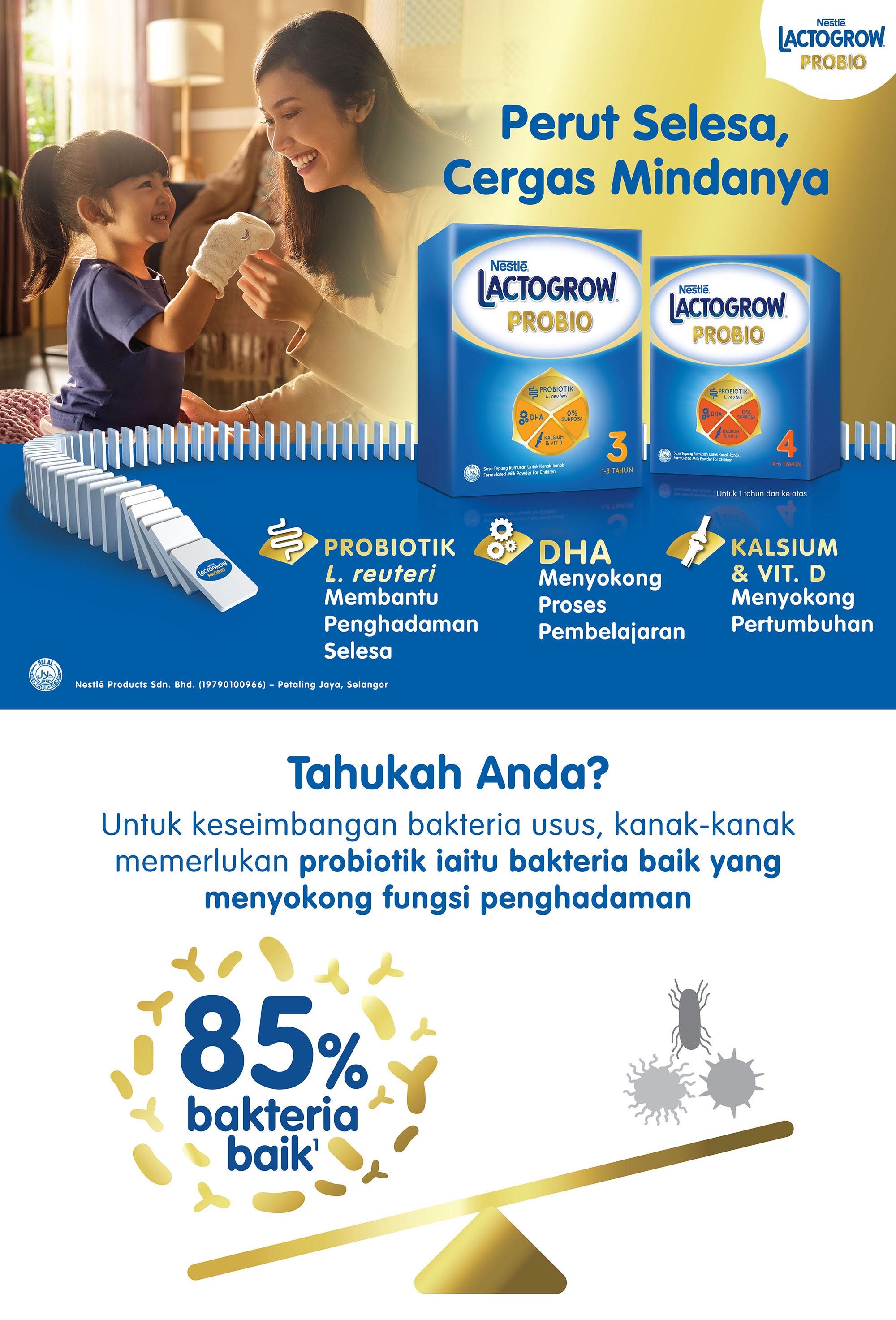 NESTLE LACTOGROW PROBIO 3 (1-3 years old ) 1.2kg | Shopee Malaysia