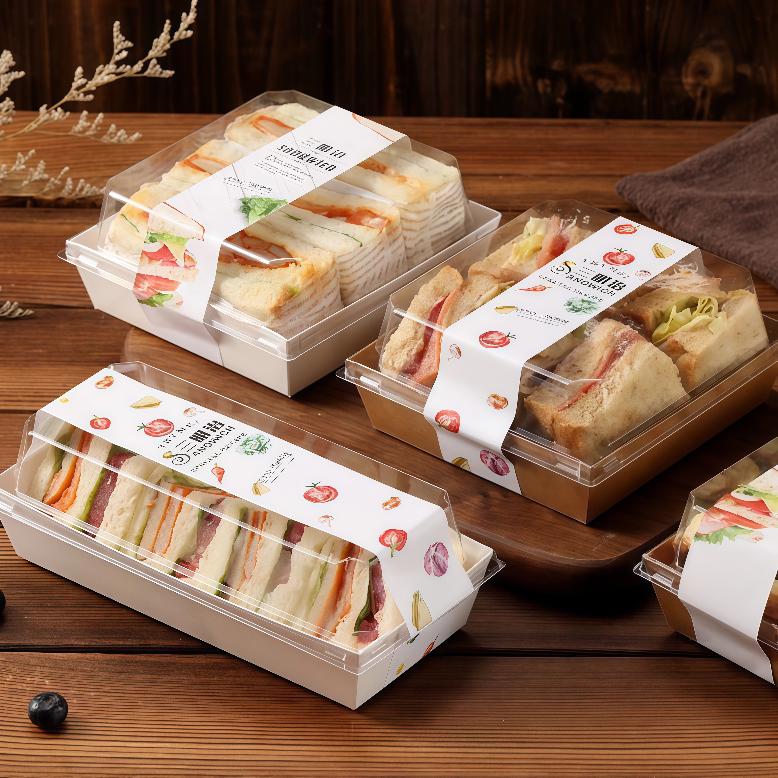 [Premium] Kraft/White Paper Square and Rectangular Cake Box / Sandwich ...