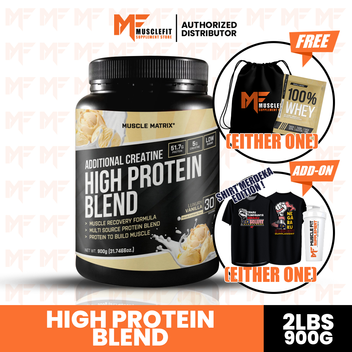 Muscle Matrix High Protein Blend 2 lbs/900 g (30 servings) - Makanan ...