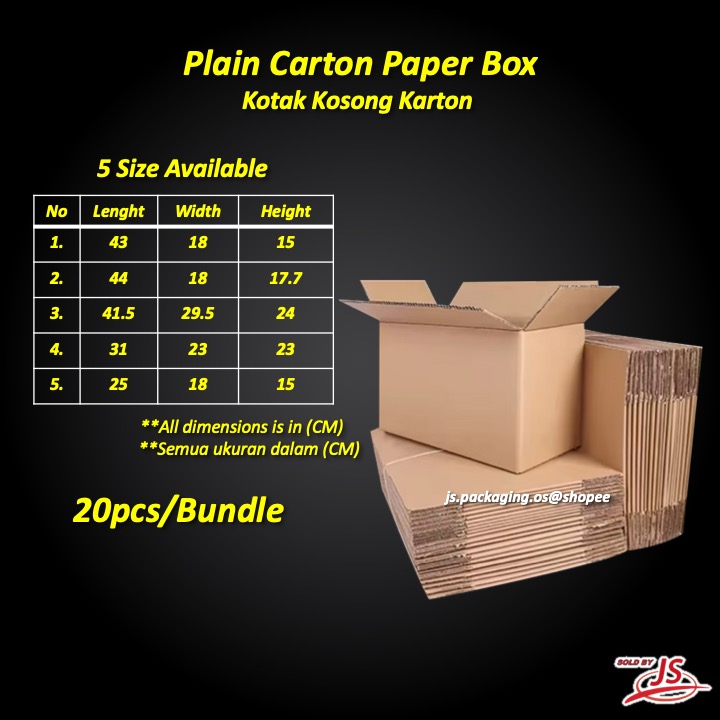 Kotak Kosong Karton Bungkusan Bundle Plain Carton Paper Box Packaging ...