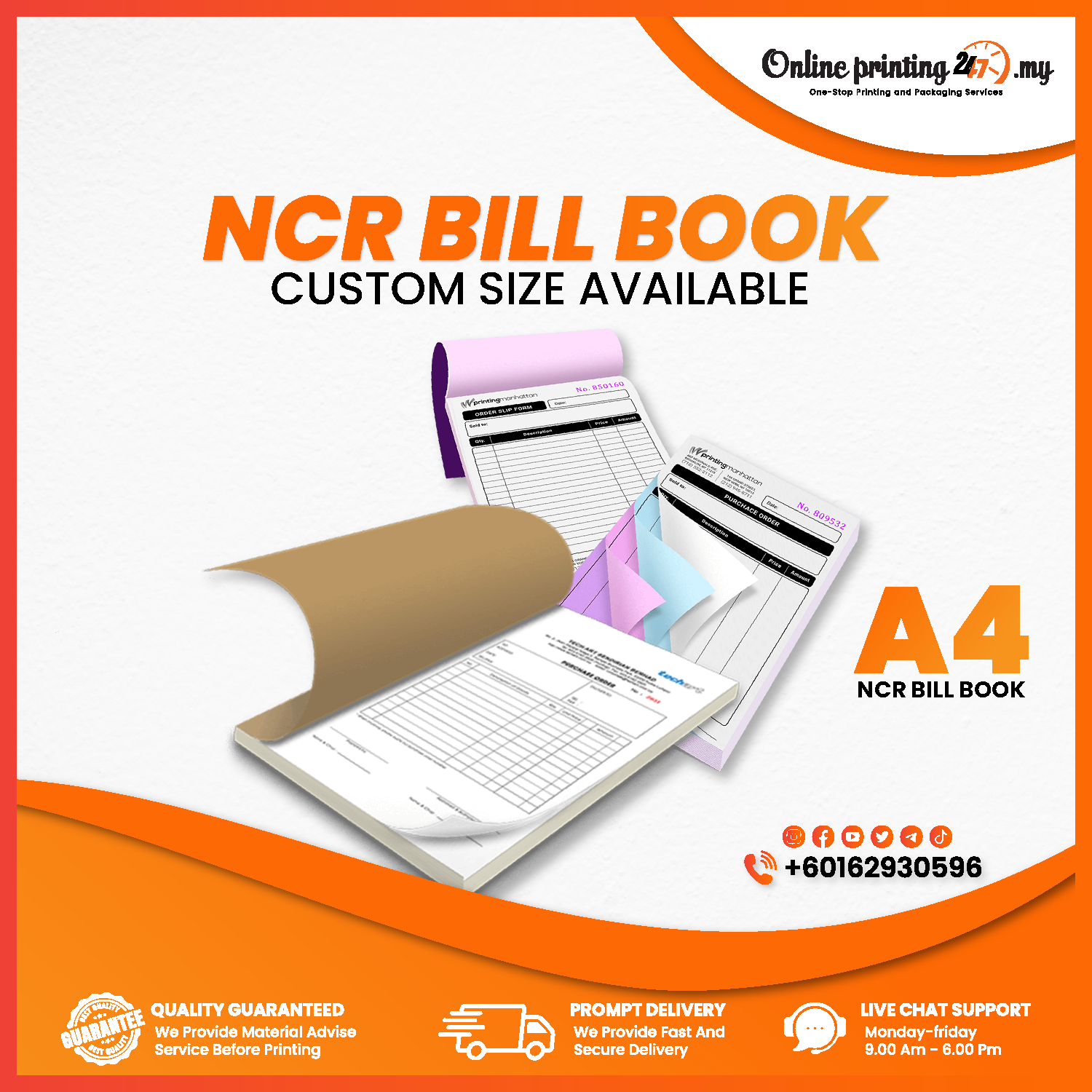 High-Quality A4 NCR Bill Book Printing – 2 Ply & 3 Ply Receipt and ...
