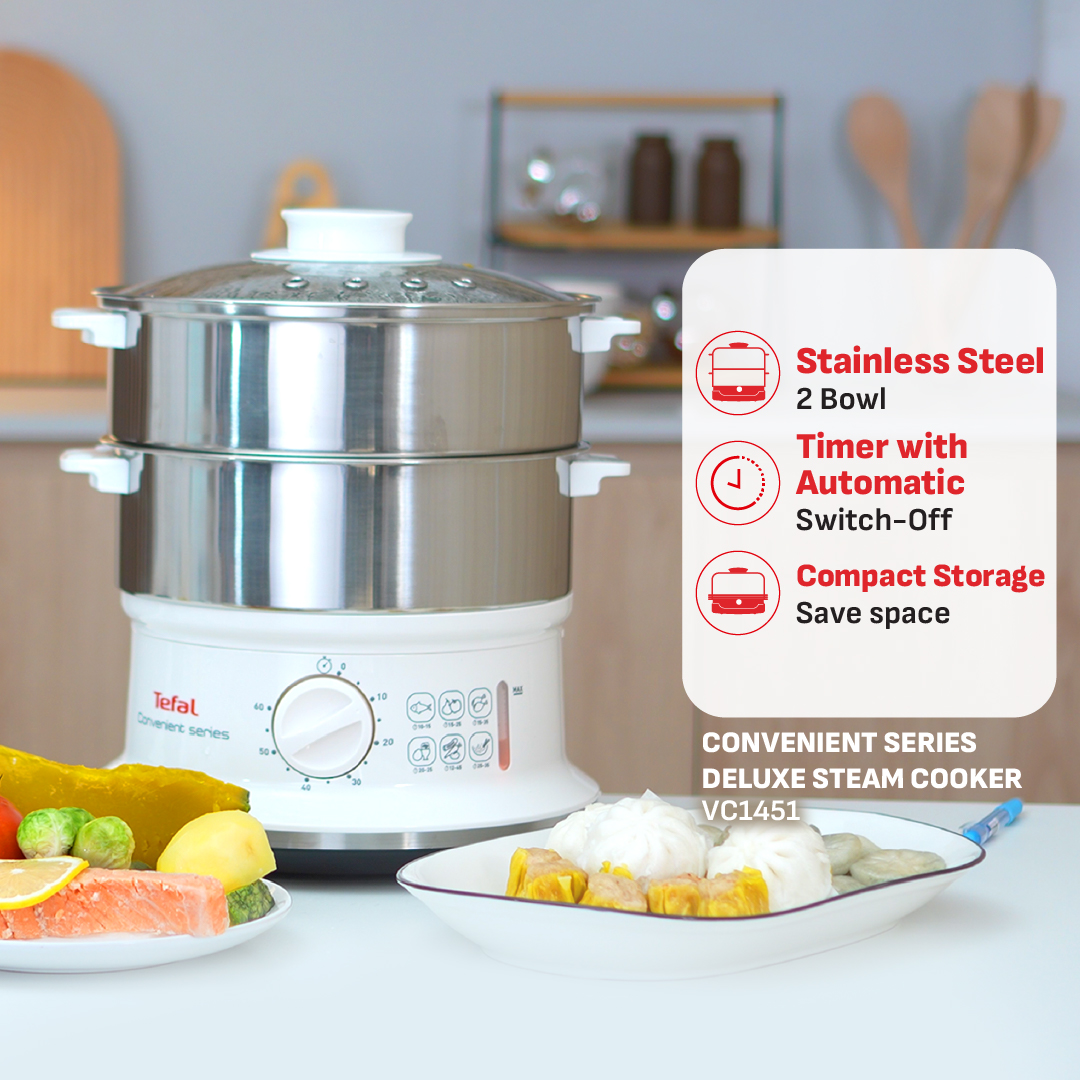 Tefal Convenient Steamer Stainless Steel (VC1451) | Shopee Malaysia